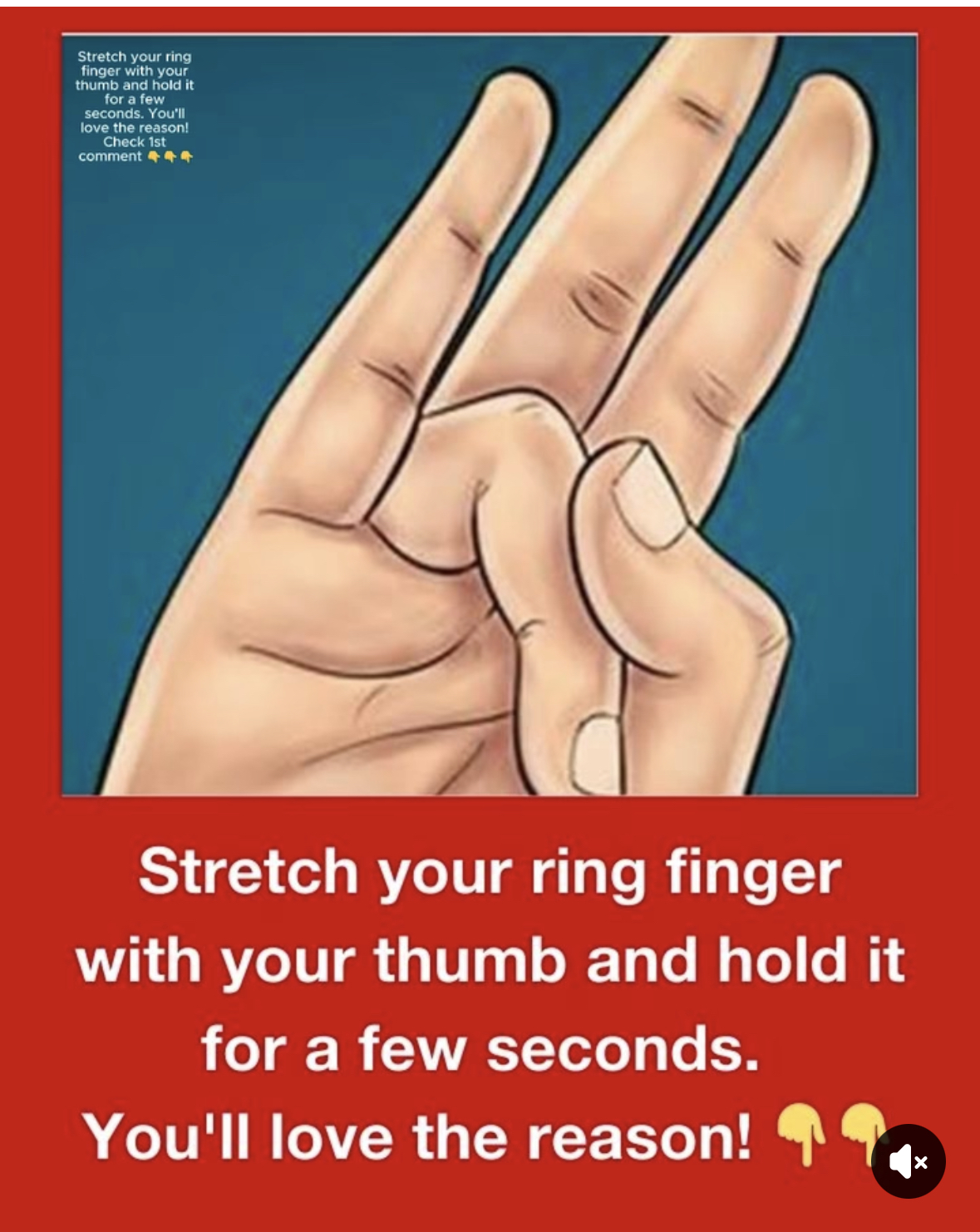 Stretch your ring finger with your thumb and hold it for a few seconds. You’ll love the reason ...